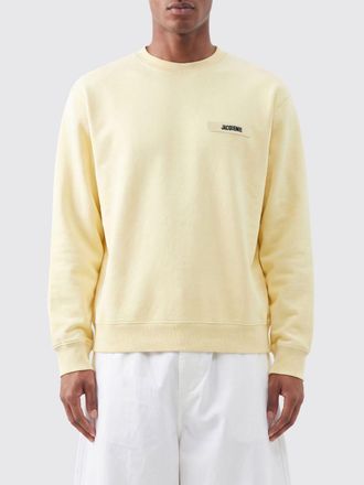 Jacquemus Sweat-shirt &agrave; col rond en pur coton avec logo contrastant appliqu&eacute;