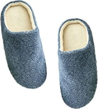 BESPORTBLE Pantoufles Intérieur et Légères pour Femmes et Hommes Semelle Souple Antidérapante Hiver Confortables Bleu Marine