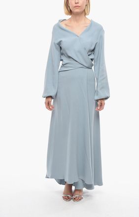 Super Blond Maxi Wrap Dress with Belt Super Blond