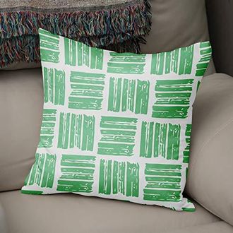 Bonamaison Le Jardin du Lin Kissen Zierkissenbezug Kissenbezug, Benzin Grün & Weiß Dekoration, Für Zuhause Autos Büro Sofa Wohnzimmer Couch Schlafzimmer Dekor, 5