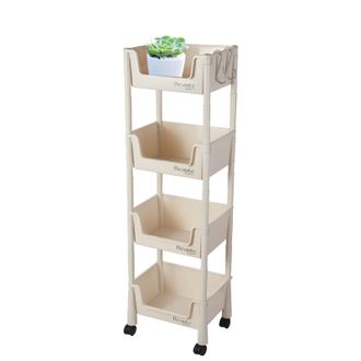 Generic Aufbewahrungswagen mit Rollen - Gew&uuml;rzregal f&uuml;r Schreibwaren, Organizer f&uuml;r Snacks, Organizer f&uuml;r Schreibwaren, Kosmetik, mobiler Organizer, 2/3/4 Ebe