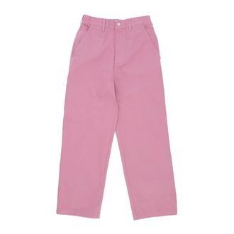 Obey Vintage Rosa Zimmermannshose Hohe Taille - - Trousers - Damen - Rosa - W29