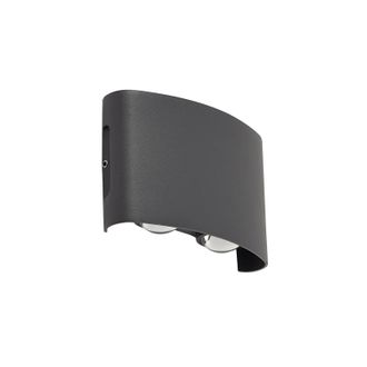 Lindby LED Wandleuchte au&szlig;en Ithan (spritzwassergesch&uuml;tzt (Modern) in Alu aus Aluminium (2 flammig,) - Au&szlig;enwandleuchten Wandlampe Led Au&szlig;enlampe Outdoor f&uuml;r