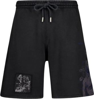 Off-white Homme, Shorts, Noir, Taille: S Faded Painting Cotton Sweatshorts