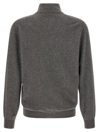 Brunello Cucinelli Pure Cashmere Half-Zip Sweater - Gray