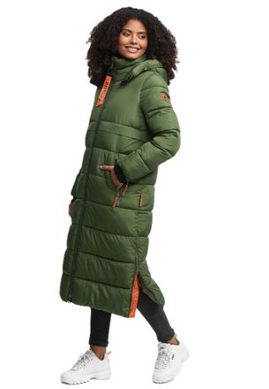 Navahoo Damen Winterjacke langer Winter Mantel Winter Jacke gesteppt warmer Steppmantel B926 [B926-Kristall-Pine-Oliv-Gr.3XL]