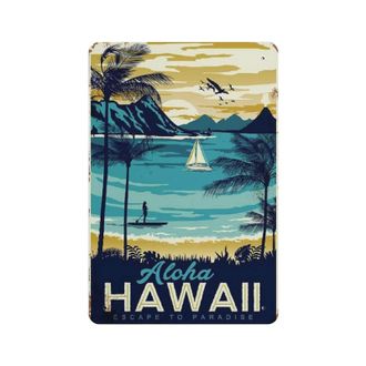 Hdadwy Blechschild Aloha Hawaii Bar Vintage Blechschild Wanddeko Landhaus Küche Haus Garage Dekor 30,5 x 20,3 cm
