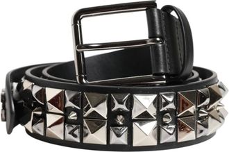 Dolce & Gabbana Homme, Accessoires, Noir, Taille: 90 CM Ceinture en Cuir Clout&eacute;