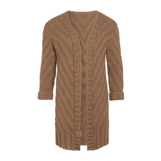 Knit Factory Sally Strickjacke - Mittellange Damen Strickjacken - Cardigan mit Wolle - Grobstrickjacke - Strickweste für den Herbst und Winter - Hochwertige Qualit