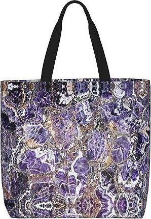 Generic Violet Marbr&eacute; Sac Courses Imperm&eacute;able Tote Bag D&eacute;contract&eacute; Sac Fourre-Tout Pour Travail Plage Shopping