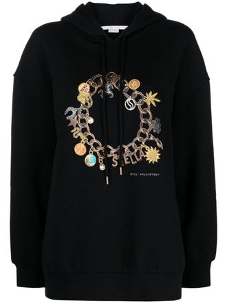 Stella McCartney Hoodie mit Logo-Print - Schwarz