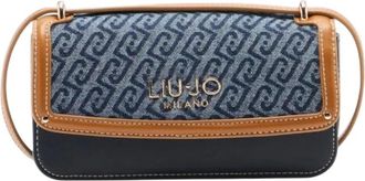 Liu Jo Femme, Sacs, Bleu, Taille: ONE Size Petit sac bandouli&egrave;re en denim jacquard