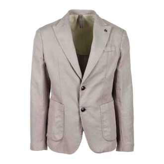 Alessandro Dell'Acqua Baumwoll Leinen Jacke - - Jackets - Herren - Beige - XL