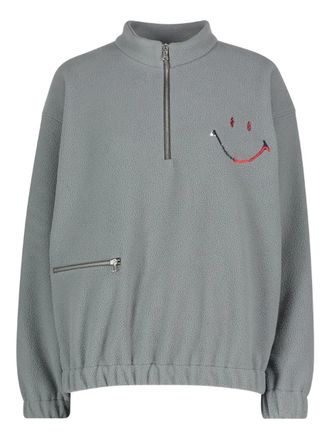 Joshua Sanders x Smiley sweat en polaire &agrave; fermeture zipp&eacute;e - Gris