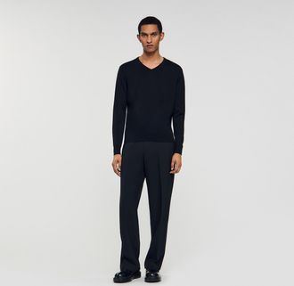 Sandro Pull en laine col V
