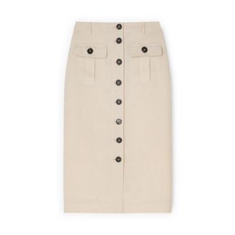 Motivi Midi-Bleistiftrock aus Leinenmischung - - Skirts - Damen - Beige - S