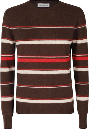 Roberto Collina Pull &agrave; col rond ray&eacute; ML - Femme - Pulls - Multicolore - Taille: 36 FR