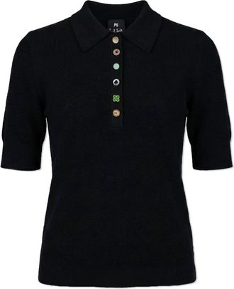 Paul Smith Femme, Tops, Noir, Taille: 42 FR Polo avec Boutons D&eacute;coratifs