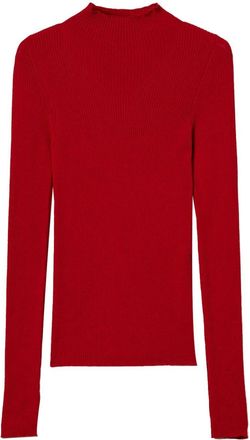 Twin-Set Nahtloser Pullover mit Stehkragen - Rot