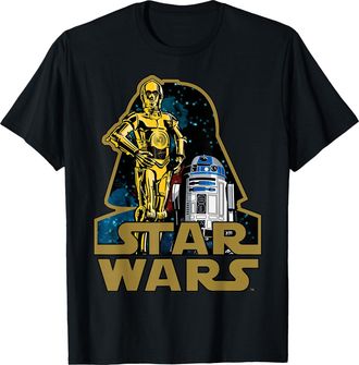 Star Wars C-3PO & R2-D2 Vader Patch Logo T-Shirt