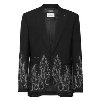 Philipp Plein Gabardine Blazer LS Strass Flame - - Jackets - Herren - Schwarzk - M