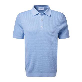 Baldessarini Polohemd aus Baumwolle und Seide - - Tops - Herren - Blau - M