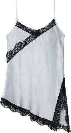 Oltre Femme, Tops, Gris, Taille: 44 FR Top asym&eacute;trique en satin