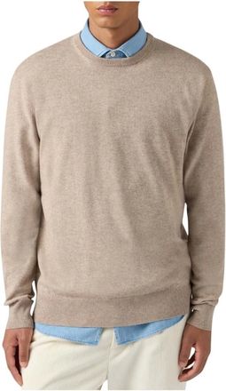 Saint Barth Pull &agrave; col rond Regent Merinocash - Homme - Pulls - Beige - Taille: S
