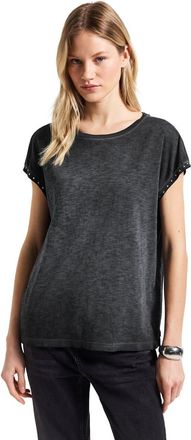 Street One Damen A323308 Look Nieten T-Shirt, Washed Out Grey, 38