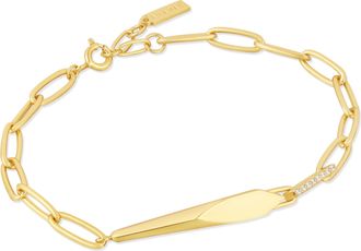 Ania Haie Damen Armband POLISHED PUNK aus 925 Sterling Silber 14k vergoldet, L&auml;nge 16,5 cm + 2 cm, inkl. Geschenkverpackung