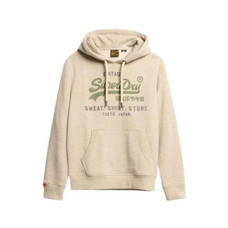 Superdry Hoodie Logo Vintage Heritage Relaxed - - Sweatshirts & Hoodies - Herren - Beige - L