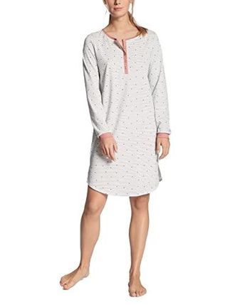 CALIDA Chemise de Nuit Manches Longues Sweet Dreams 100% Coton Interlock(Rose Bud)