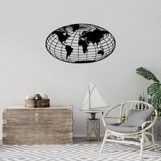 Hanah Home Stylish Black Decorative Metal Wall Accessory, 84 x 47 cm | 100% Metal (1.5 mm Thick) | Easy Wall Mounting | Perfect for Modern Home Decor