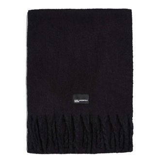 Karl Lagerfeld Karl Lagerfeld Jeans, Damen, Grober Pelzschal, Schwarz, One size