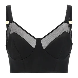 Elisabetta Franchi Femme, Tops, Noir, Taille: 42 FR Top bustier court