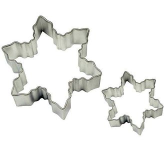 PME SC600 Lot de 2 Emporte pi&egrave;ces Flocon de Neige pour Biscuits et G&acirc;teaux, Acier Inoxydable, Argent, 7 x 2 x 7 cm SC600