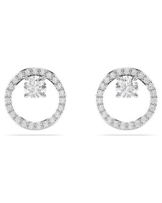 Swarovski Constella Ohrstecker, Rundschliff, Weiß, Rhodiniert