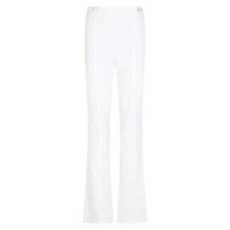 Elisabetta Franchi Femme, Pantalons, Blanc, Taille: 40 FR Pantalon en cr&ecirc;pe stretch double &eacute;paisseur avec breloque logo