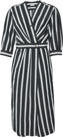 Sandro robe-chemise ray&eacute;e &agrave; manches bouffantes - Noir