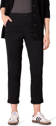 Amazon Essentials Damen Knöchellange Chinohose Mit Normaler Passform, Hohem Bund Und Schmal Zulaufendem Bein, Schwarz, 38-40