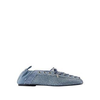 Ganni Blaue Denim Eyelets Ballerinas - - Shoes - Damen - Blau - 35 EU