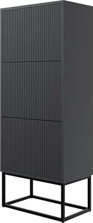 Selsey Schuhschrank Schuhregal 50 cm 3 Klappen Schuh Schrank 12 Paar Schuhe Schuhaufbewahrung Stehend Schwarz Schwarze Beine Veldio