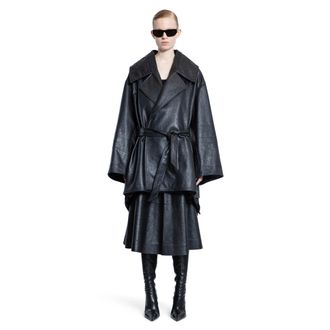 Balenciaga High-Collar Leather Jacket