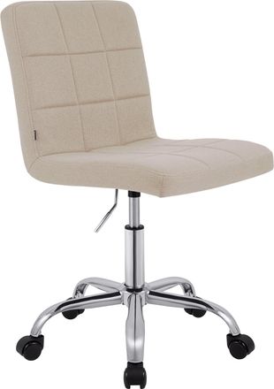 Clp Arbeitshocker mit Lehne Darfield, höhenverstellbar, ergonomisch und drehbar, Kosmetikstuhl, Bürostuhl & Praxishocker mit Rollen, Farbe:Creme, Material