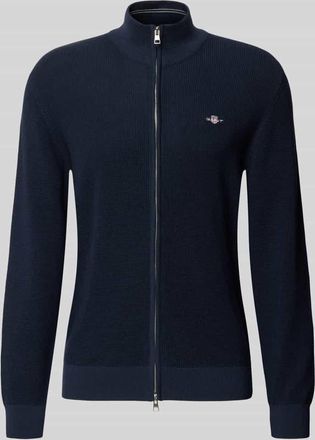 GANT Cardigan mit Zweiwege-Rei&szlig;verschluss und Label-Stitching