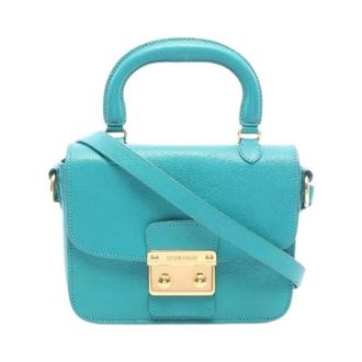 Miu Miu Pre-owned Cuir sacs-main - Femme - Pre-owned - Bleu - Taille: ONE Size