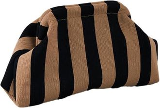 Generic Pochette de plage pour femme | Sac à main coloré pour raviolis, crochet tissé décontracté avec fermeture à verrou pour sorties en bord de mer pour dîn