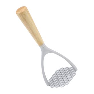 Garneck Schlanke Holzgriff Kartoffelstampfer Aluminiumlegierung Lebensmittel Presswerkzeug Manuelle Kartoffelzerkleinerer Küche Stampfer Tragbare