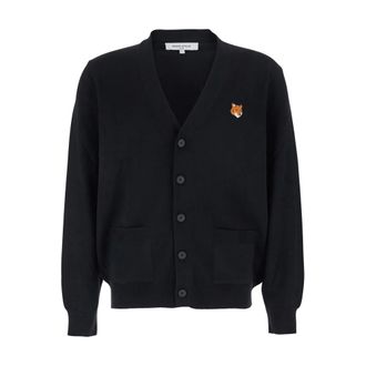 Maison Kitsun&eacute; Homme, Pulls, Noir, Taille: M Fox Head Cardigan