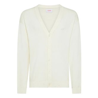 Sun 68 PAN Cardigan vintage broken l/s - - Knitwear - Herren - Wei&szlig; - S